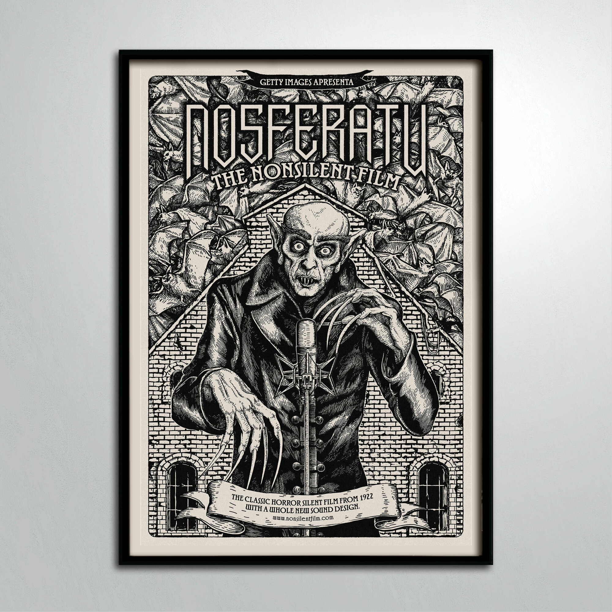 Постер без рамы/Винтажный плакат/Носферату, симфония ужаса (1922) Графика Nosferatu