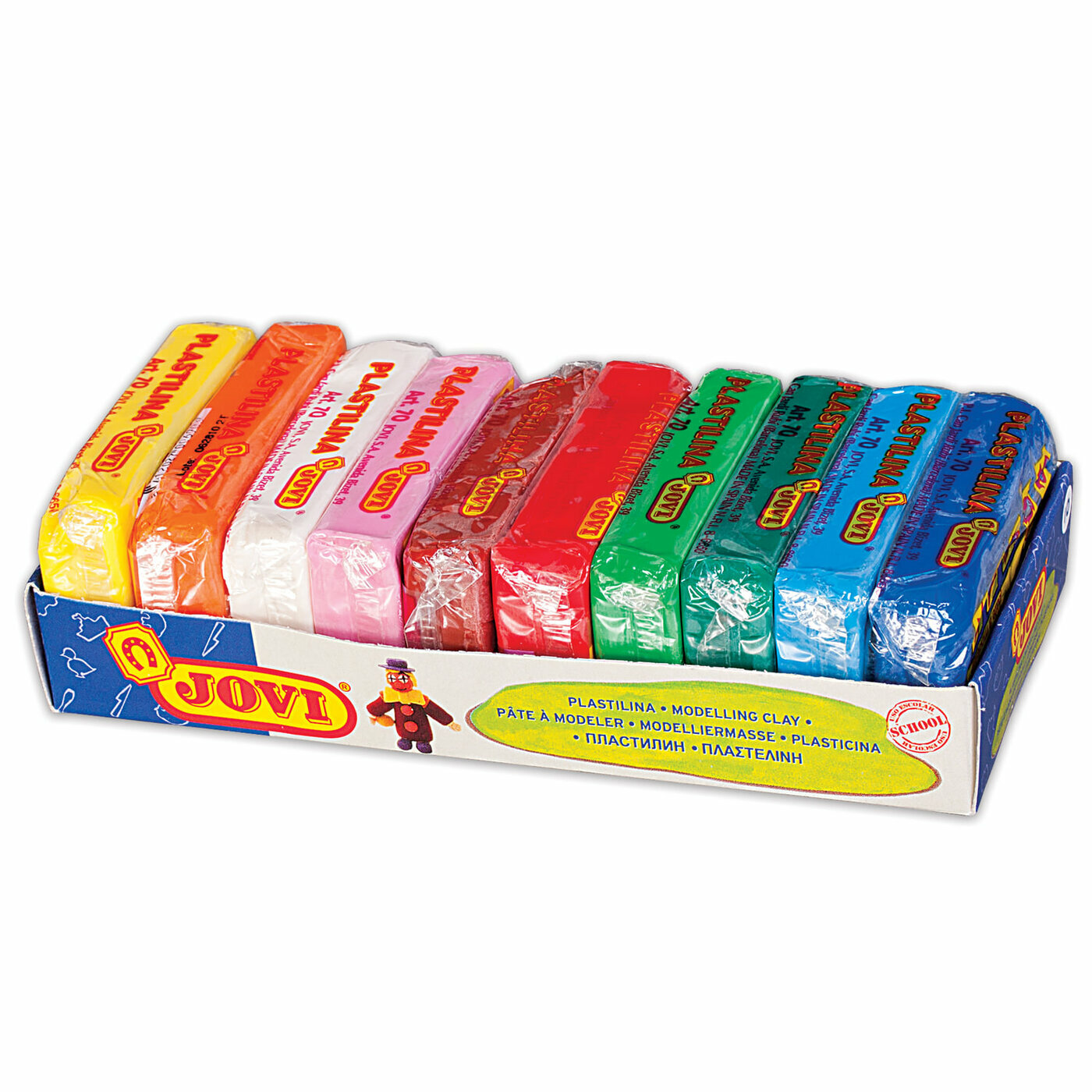 Пластилин на растительной основе Jovi (Испания), 10 цветов, 500 г, 70/10S