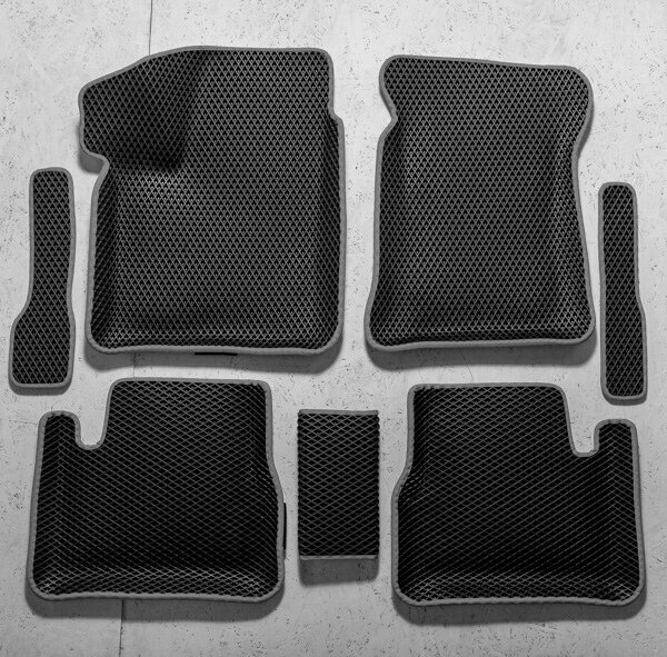 Ковры в салон 3D EVA для Lada (ВАЗ) 2110-12, Priora. Цвет Черный/Черный