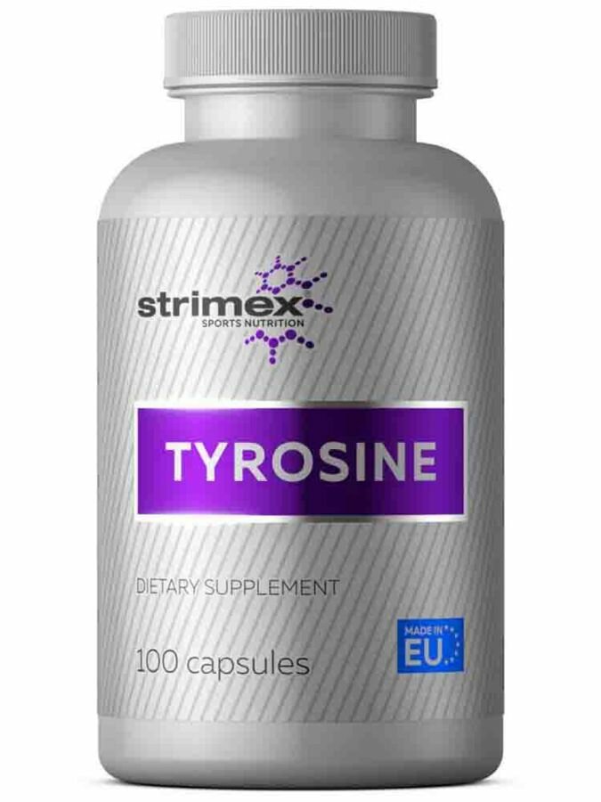 Strimex Tyrosine (100 капс), аминокислота, L-тирозин, нейтральный вкус — фото 1