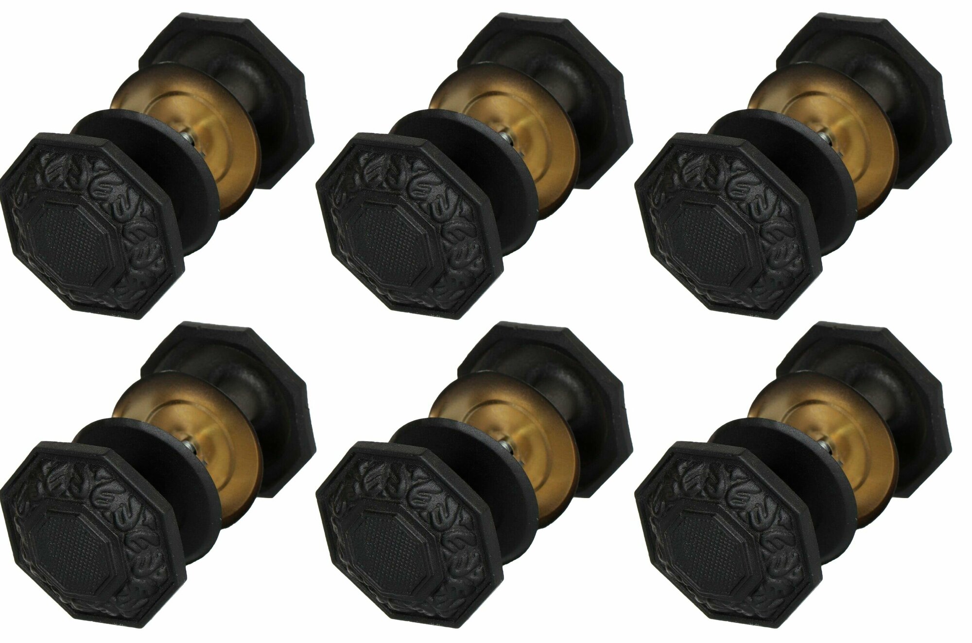 Ручка-кнопка РД 001 (08 ш) черный (6 комплектов на 6 дверей)