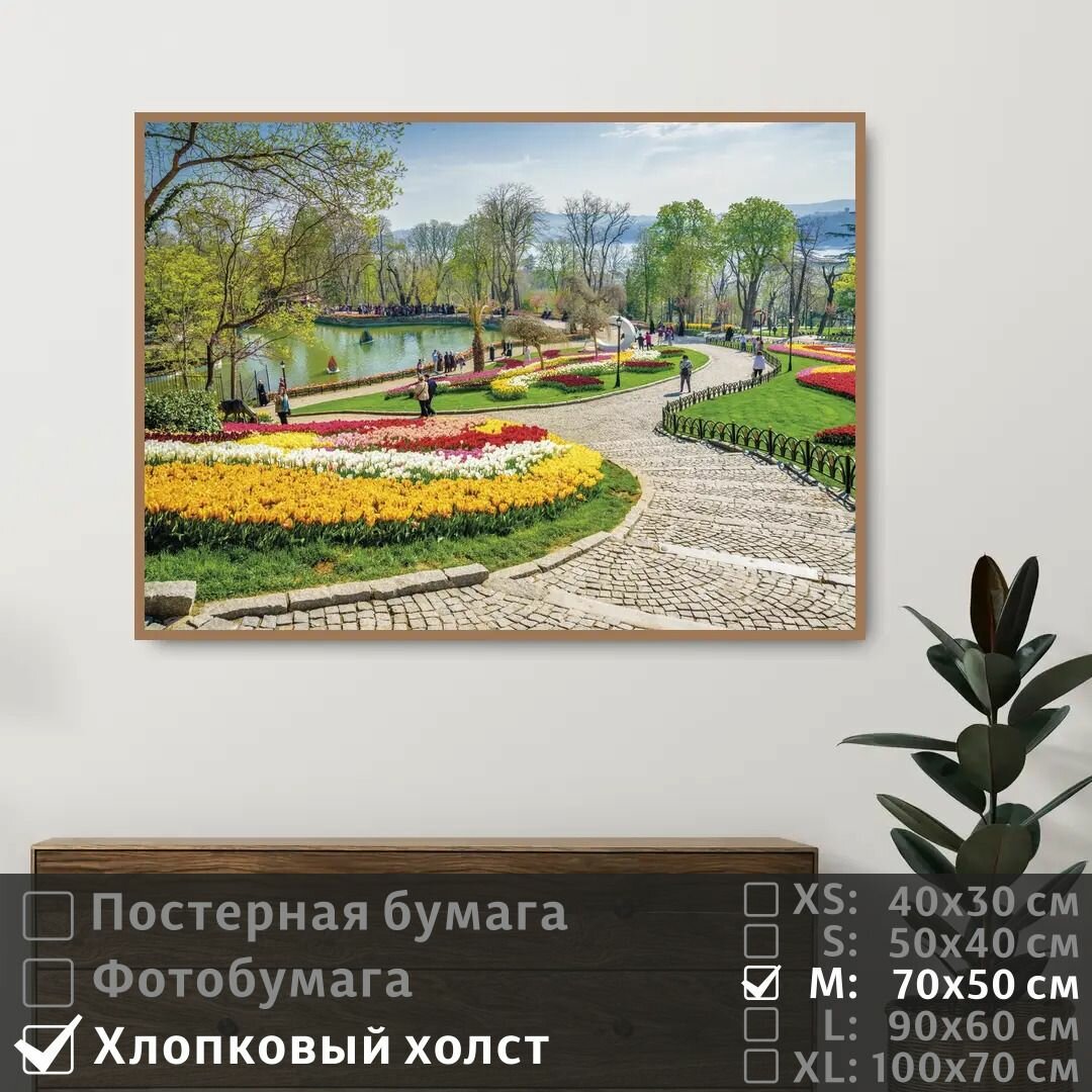 Постер на холсте Весенние Тюльпаны В Стамбуле 70х50 см ПолиЦентр
