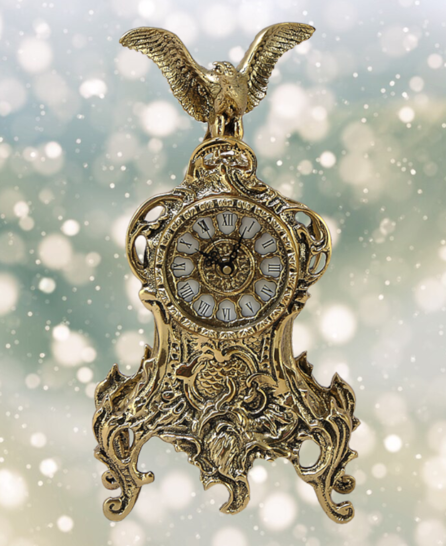 Часы каминные "Орел", бронза