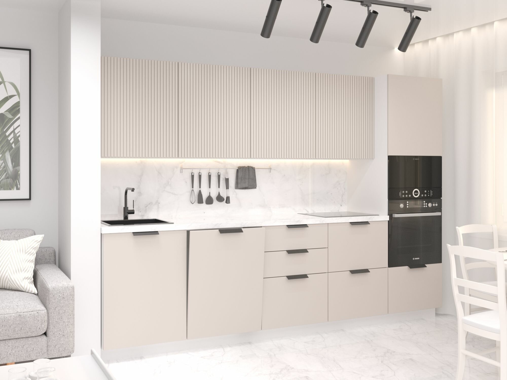 Кухонный гарнитур Евро Лайн Агат, 3000 мм