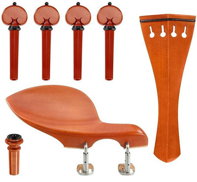 Viola accessory set Acura Meister Ultimo AS-ASGHT252 - Ultimo grade viola accessory set of boxwood with ebony trim. Heart pegs, Hill tailpiece, Guarneri chin rest with English mount and inSight end pin.