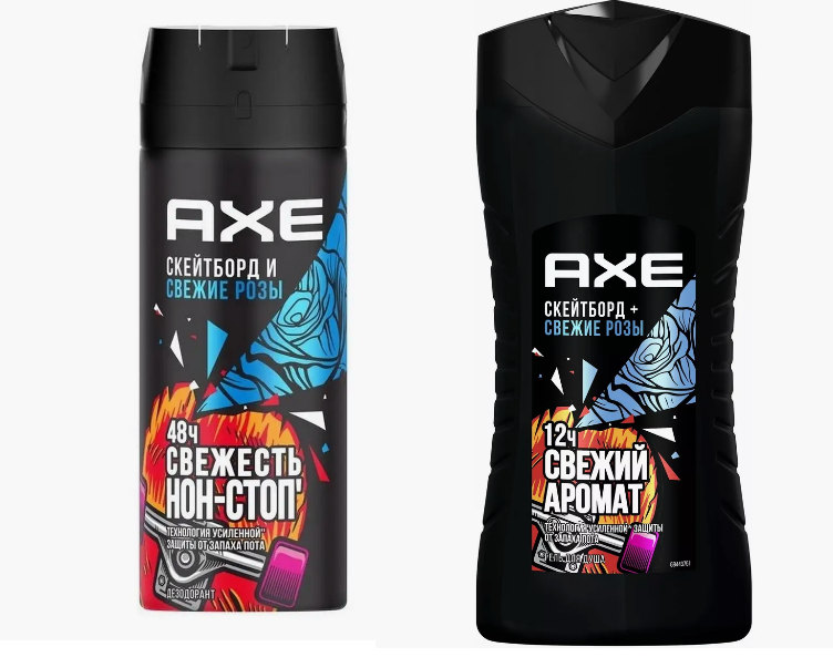 Дезодорант AXE Skateboard/Fresh Roses 150 мл + гель для душа 250 мл