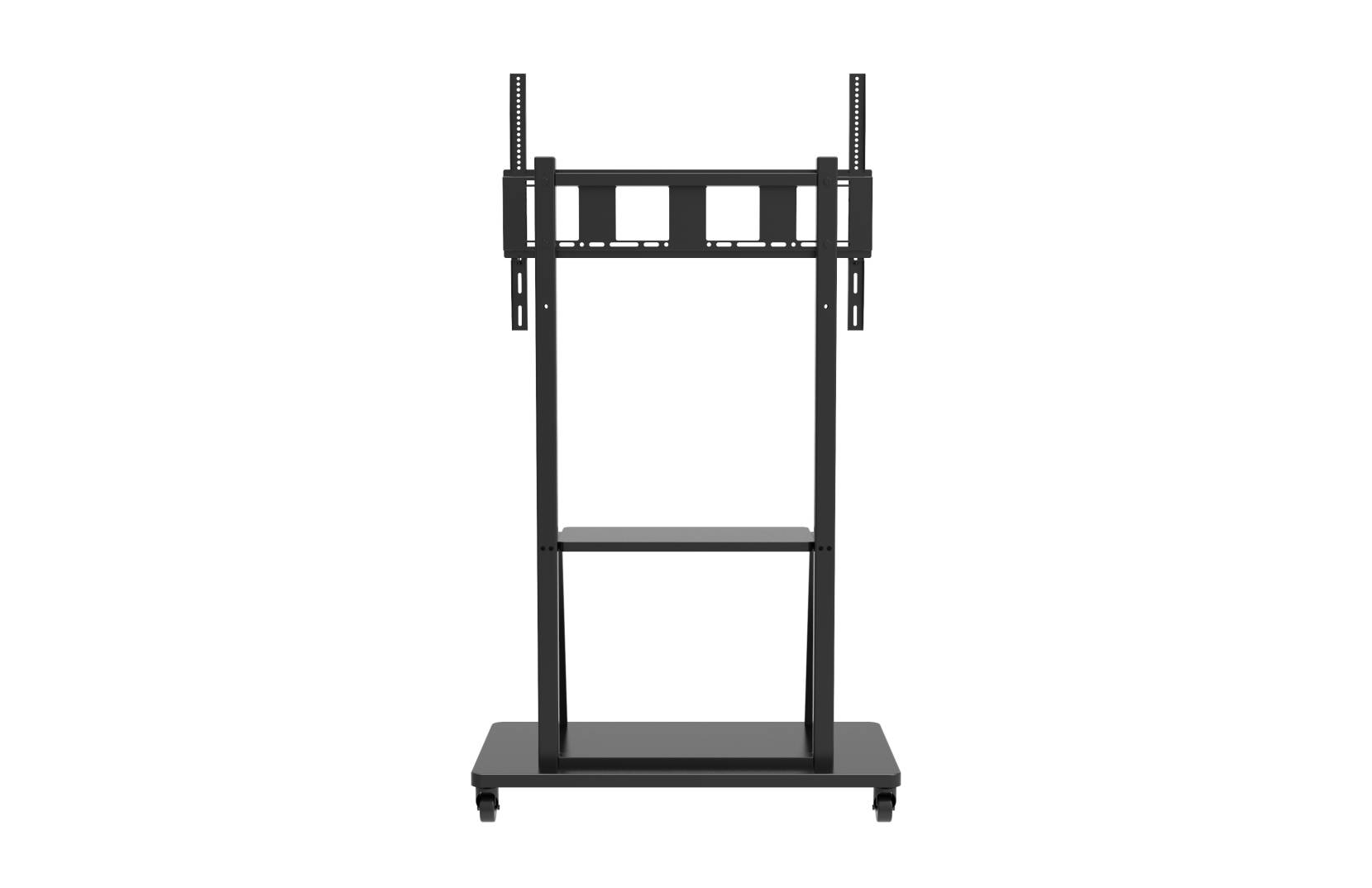 Мобильная стойка Wize Pro [M86] для широкоформатных и интерактивных дисплеев 42”– 90”, Max VESA 800x600 мм, высота 183 см, вертикальная регулировка, полка для медиаплеера, до 150 кг, черн.