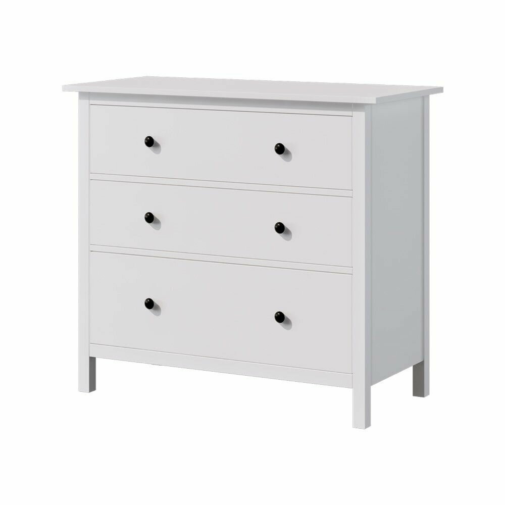 Комод белый с 3 ящиками деревянный, хемнэс HEMNES, 108х50х96 см
