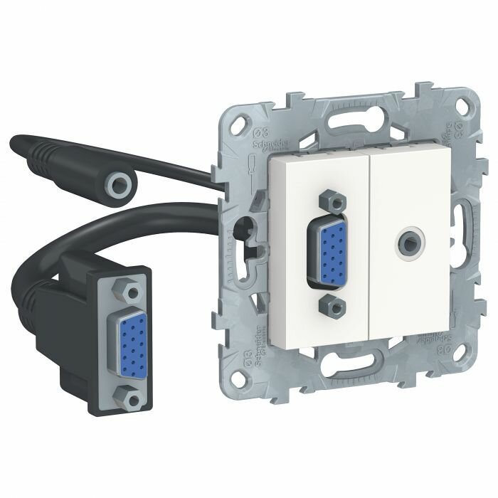 Розетка HD15+Minijack белый UNICA NEW, NU593218