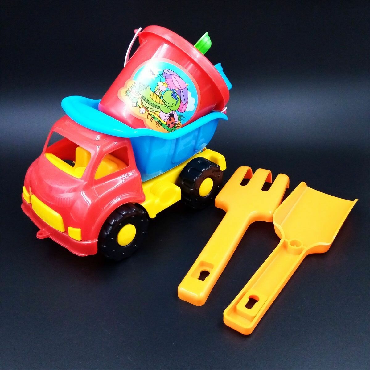 Машинка самосвал с набором для песочницы