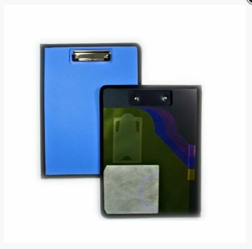 Планшет двойной А 4 с отделами для дисков, бумаг и ручки,(черный, синий)