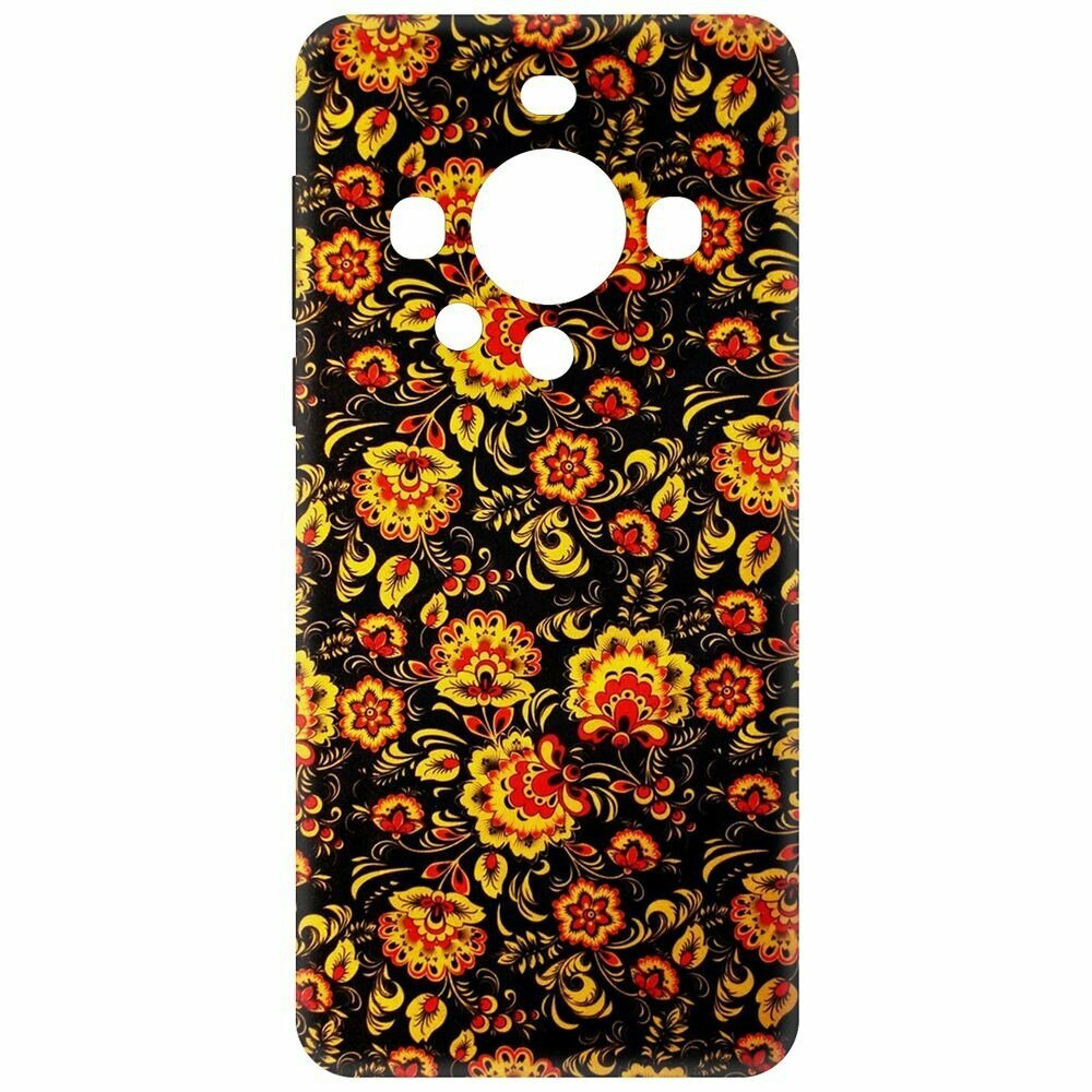 Чехол-накладка Krutoff Soft Case Хохлома для Huawei Mate 60 черный