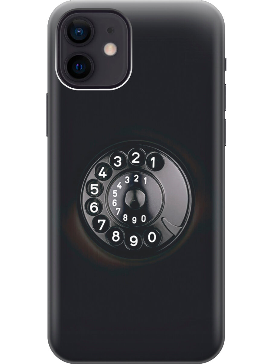 Силиконовый чехол на Apple iPhone 12 / 12 Pro / Эпл Айфон 12 / 12 Про с рисунком "Диск телефона"
