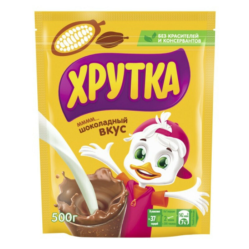 Какао-напиток "Хрутка", 500г, без ГМО и искусственных красителей