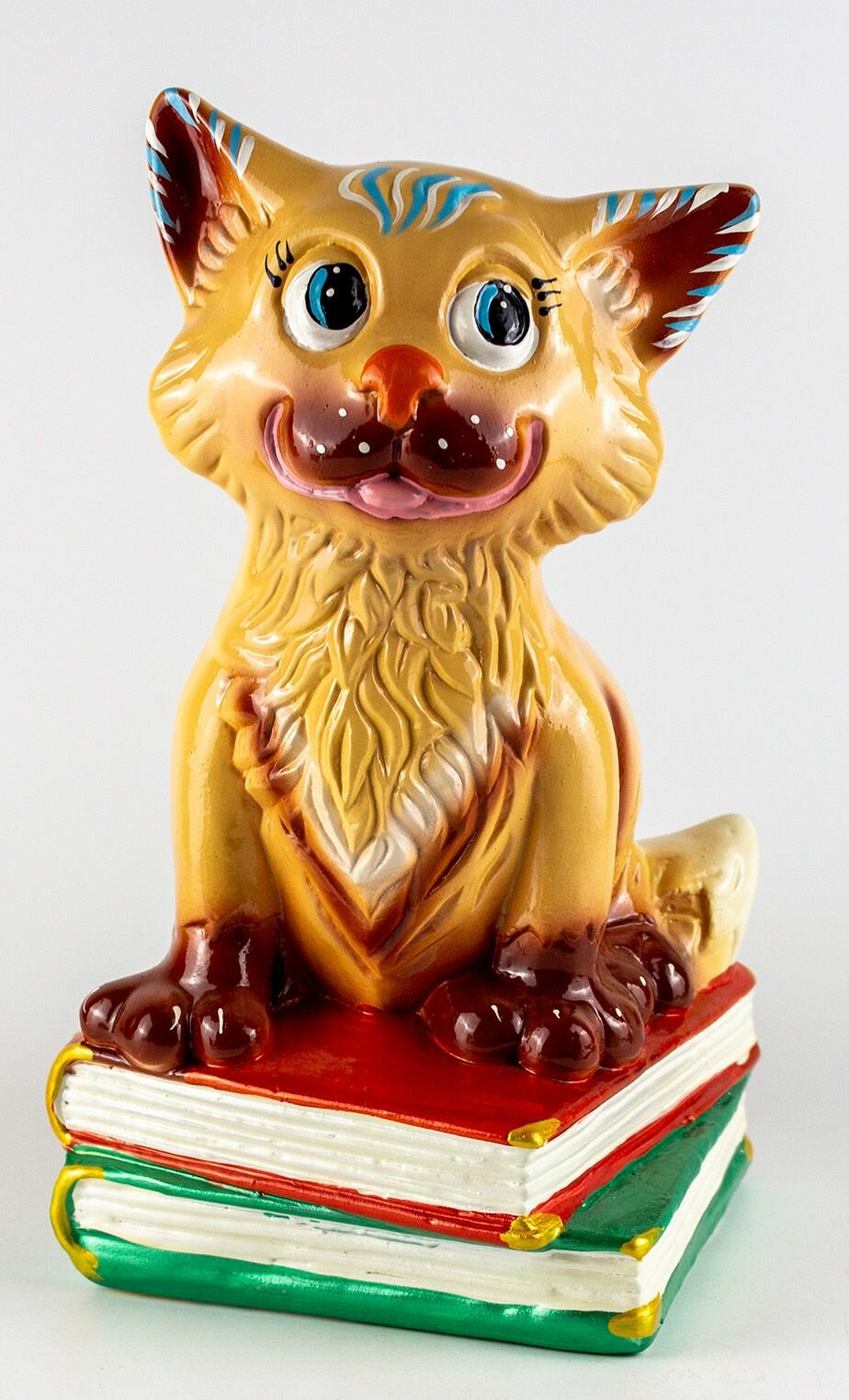 Копилка "Кот с книгами", 27 см, керамика