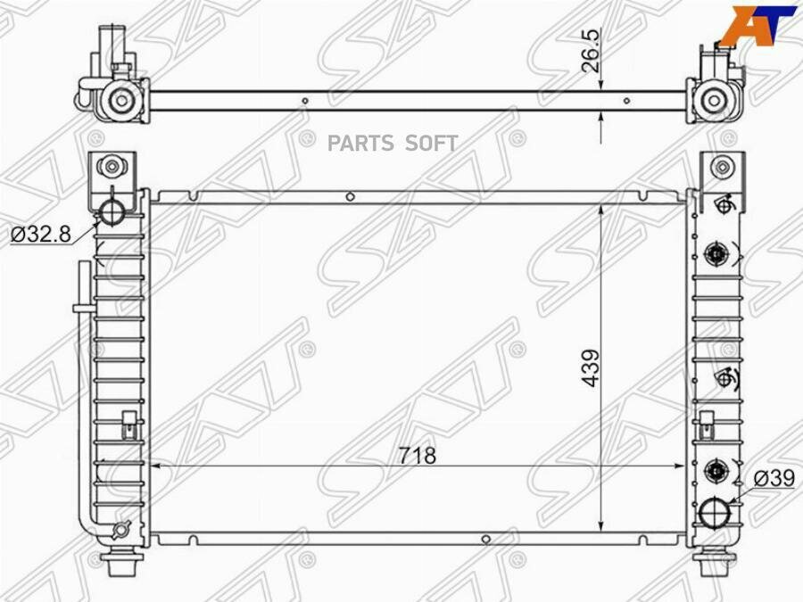 Радиатор Chevrolet Tahoe 06-14 / Cadillac Escalade 01-06 SAT CH0003 | цена за 1 шт