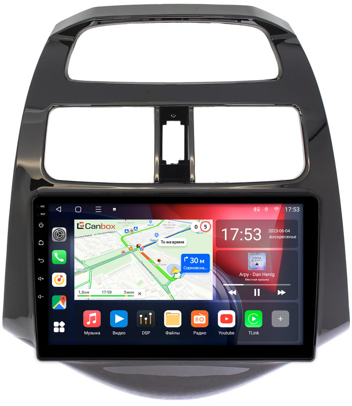 Штатная магнитола Daewoo Matiz Creative (M300) 2009-2011 (глянцевая) Canbox L-Line 4296-9164 Android 10 (4G-SIM, 6/128, TS18, DSP, QLed)