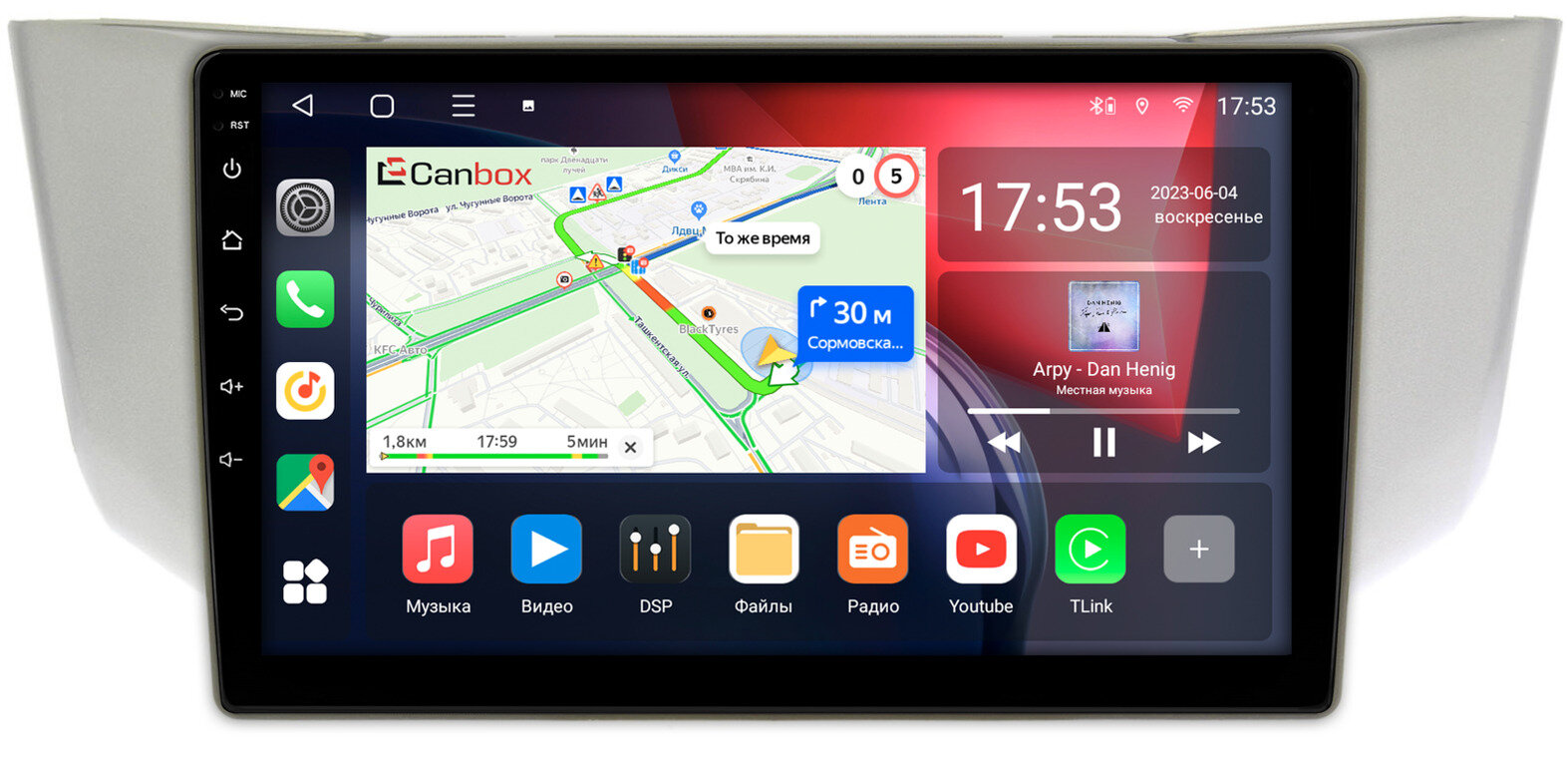 Штатная магнитола Lexus RX 300, RX 330, RX 350, RX 400h 2003-2009 Canbox L-Line 4169-9161 Android 10 (4G-SIM, 2/32, TS18, DSP, QLed)