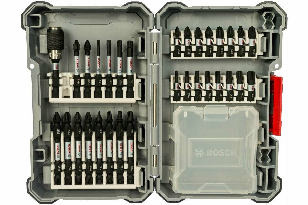 Набор профессиональной оснастки Bosch Impact Control биты + пластиковый контейнер 2608522366