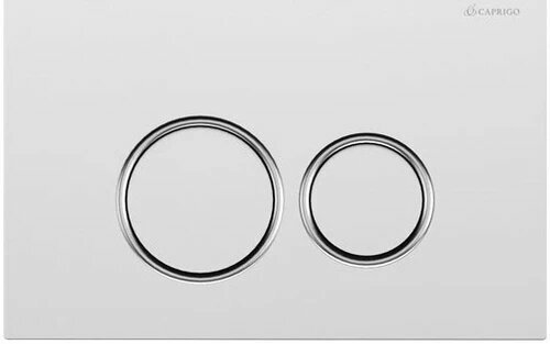 Кнопка смыва Caprigo Dew-R DA001-white/crm для инсталляции, белый/хром/белый