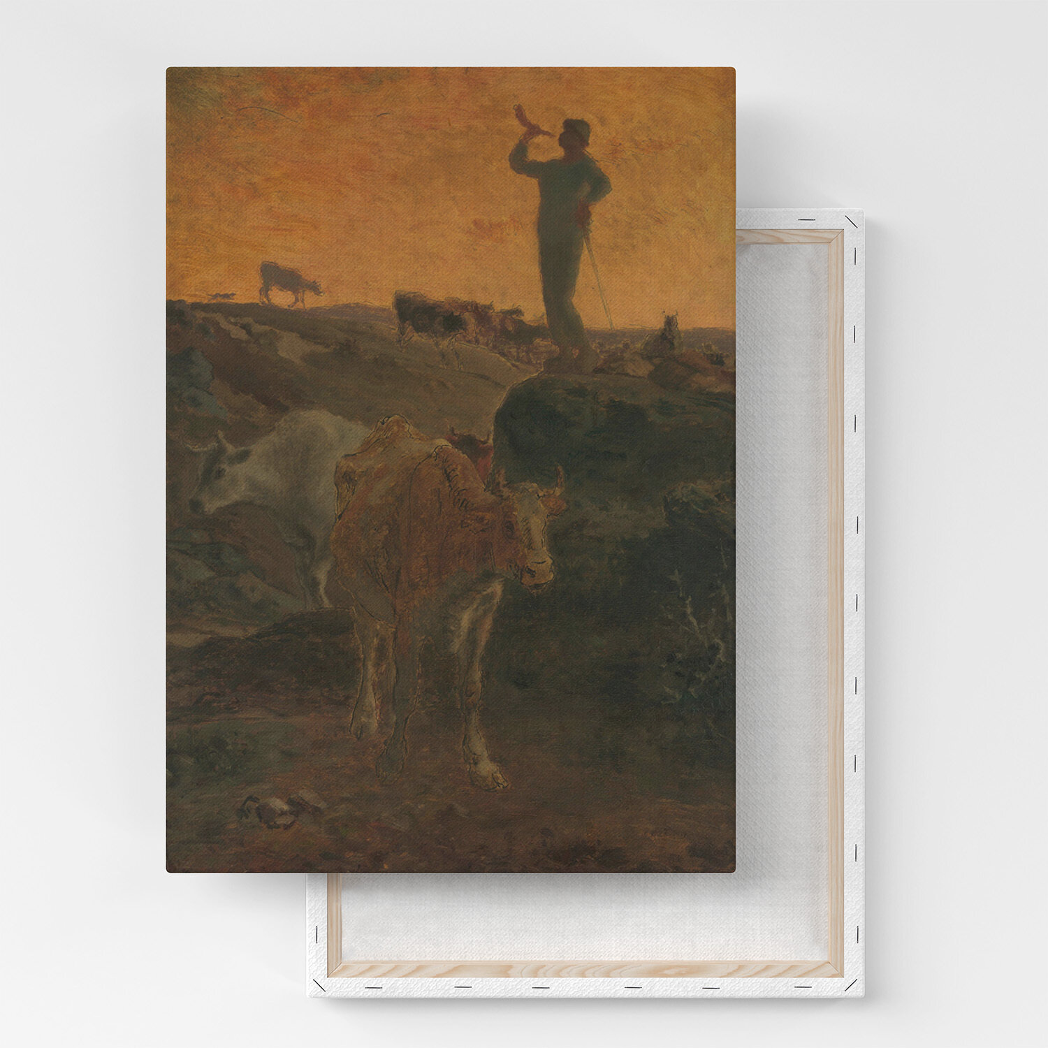 Картина на холсте, репродукция / Жан-Франсуа Милле - Calling the Cows Home / Размер 40 x 53 см