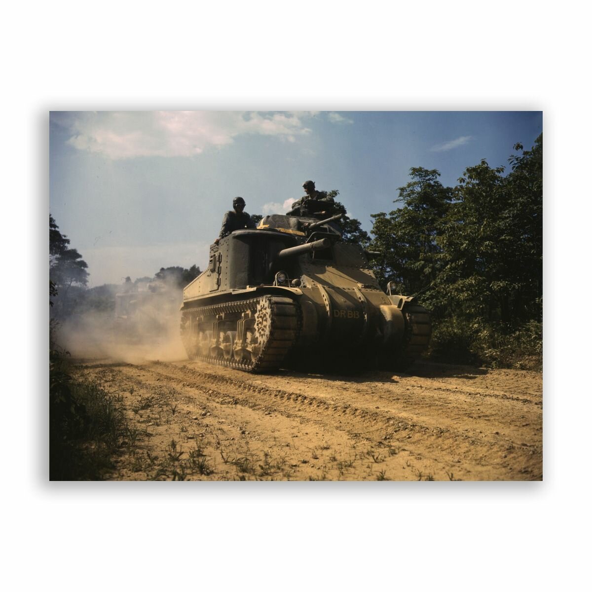 Постер, плакат на бумаге / Американские военные 40-х годов - Танк / Размер 60 x 80 см