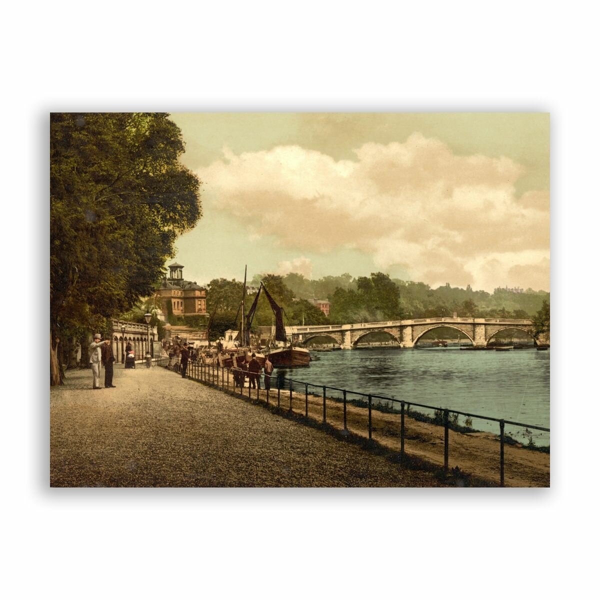 Постер, плакат на бумаге / Richmond, the bridge, England / Размер 80 x 106 см