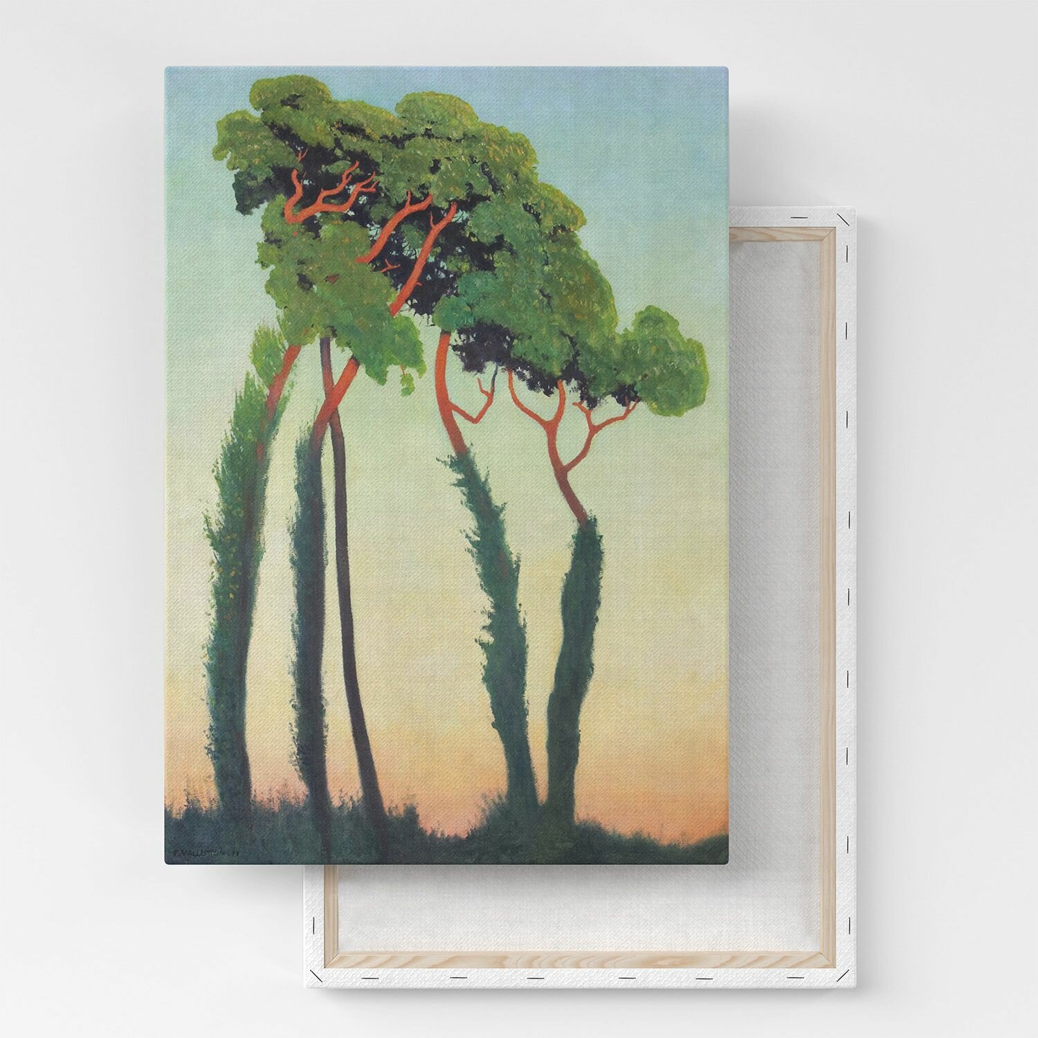 Картина на холсте, репродукция / Феликс Валлоттон - Paysage avec arbres / Размер 40 x 53 см