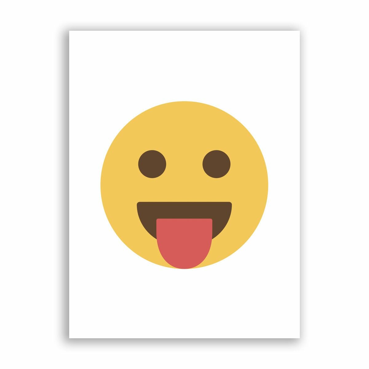 Постер, плакат на бумаге / Emoji / Эмодзи с языком / Размер 40 x 53 см