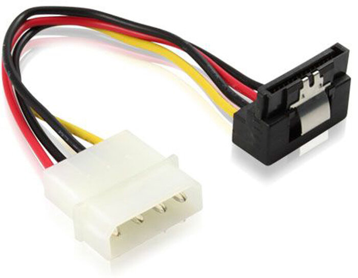 Кабель SATA питания угловой MOLEX 4pin / SATA 15pin GCR 15см