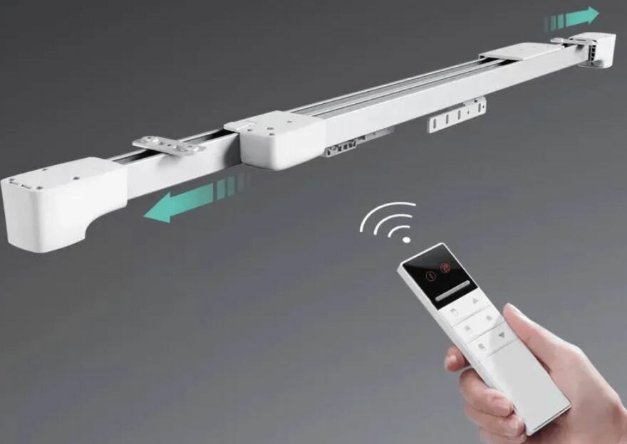 Раздвижный прямый Электрокарниз Проводный вилма галерея 200-400см