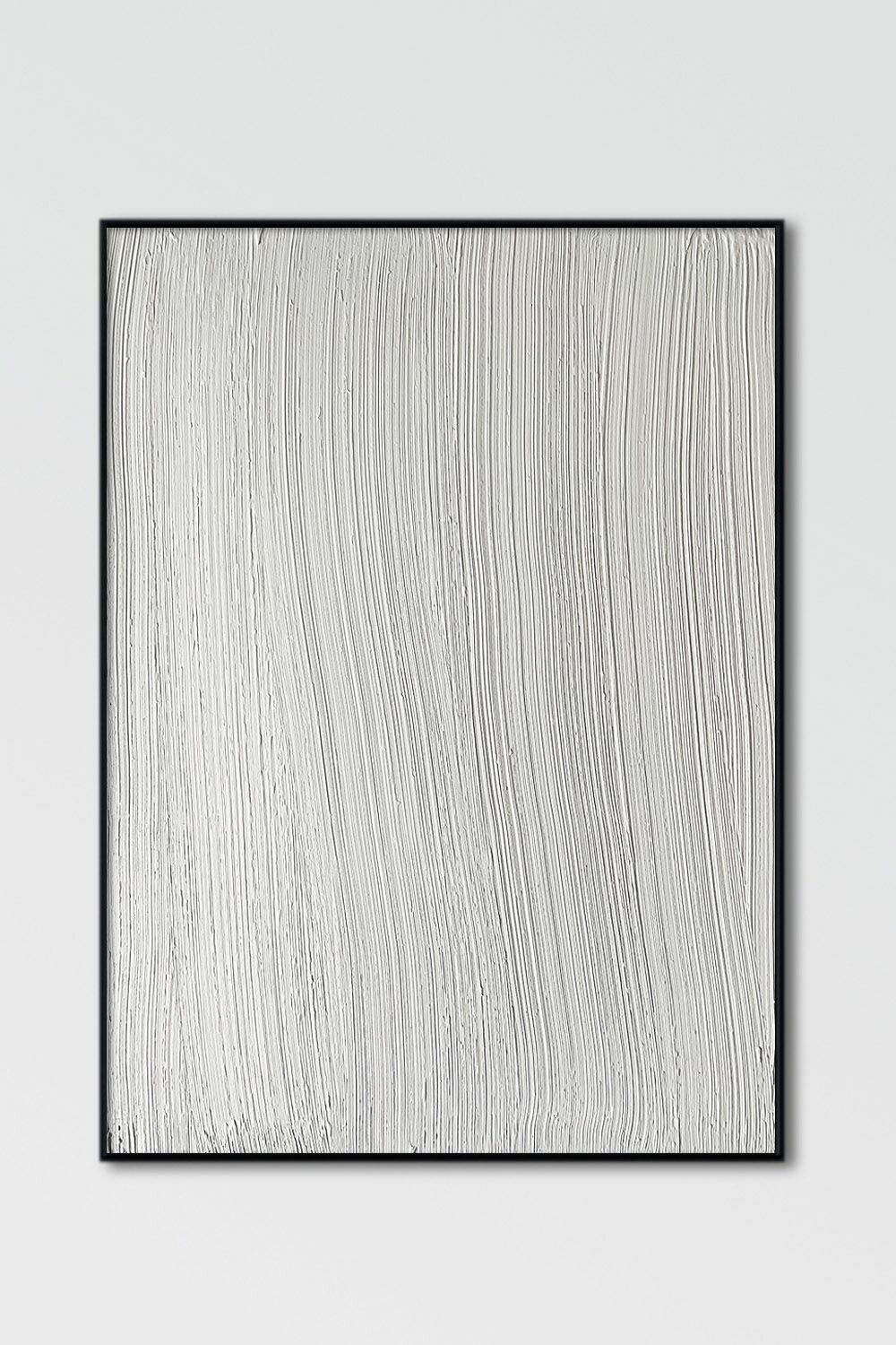 Картина из гипса ручной работы для интерьера DECORMARKT Полосы, в черной рамке 50х70 см