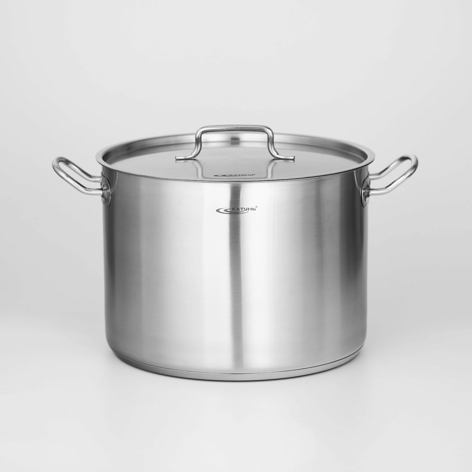 Кастрюля Катунь «Общепит», 15 л, d=30 см, h=22 см, металлическая крышка, с теплораспределительным слоем