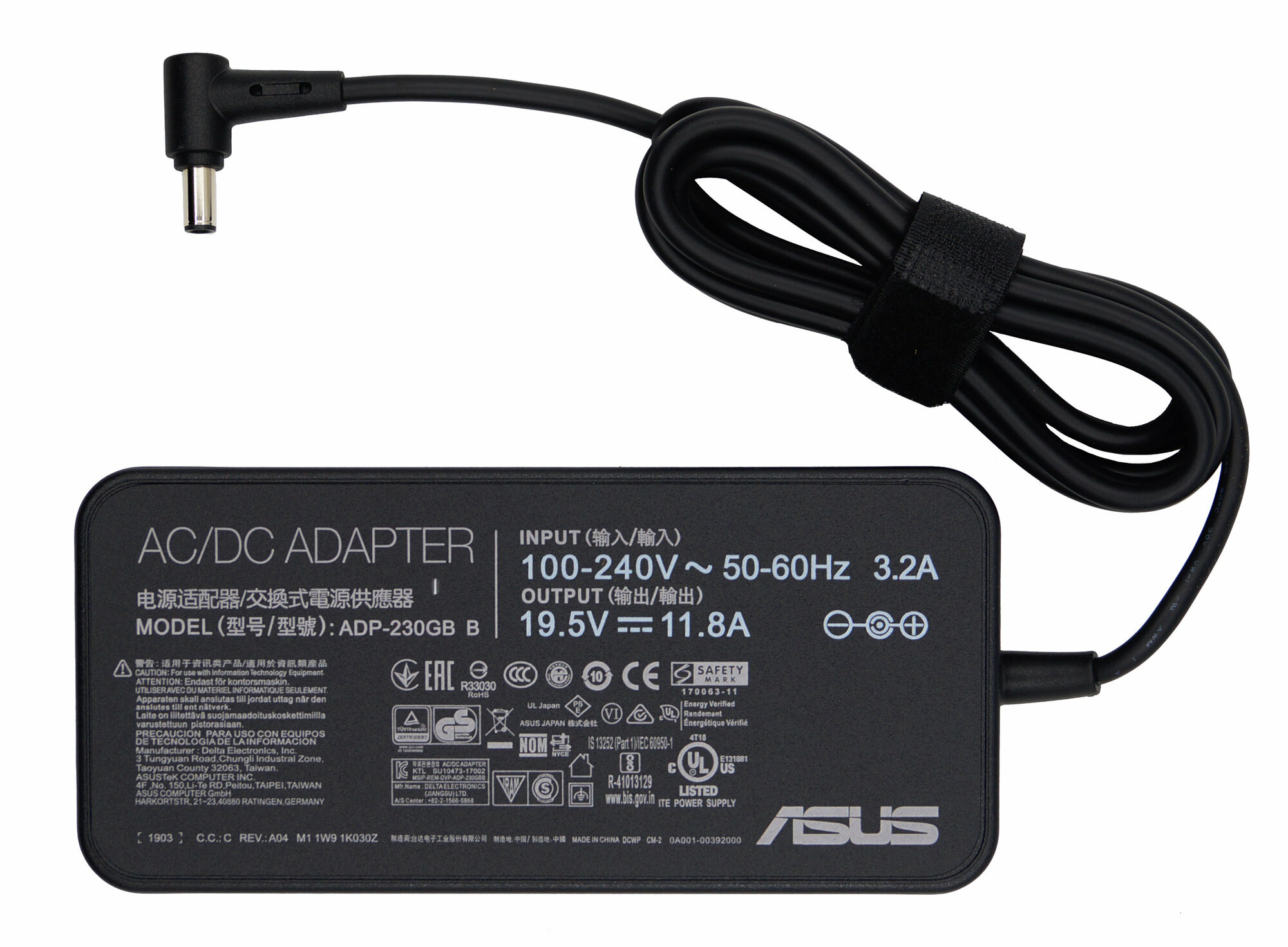 Блок питания для ноутбука Asus 5.5x2.5мм, 230W (19.5V, 11.8A) ORG (slim type)