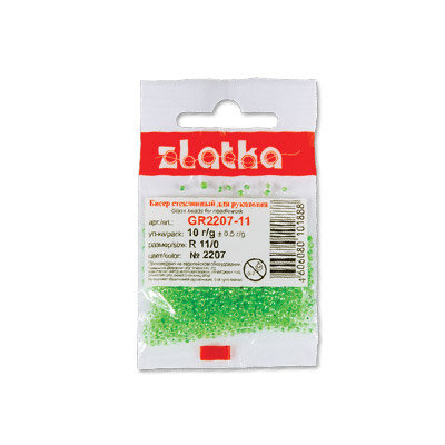 Zlatka GR-JX69 11/0 бисер 0557-0569 10 г для вышивания, мелкие круглые стеклянные бусины цвет №0568 изумрудный