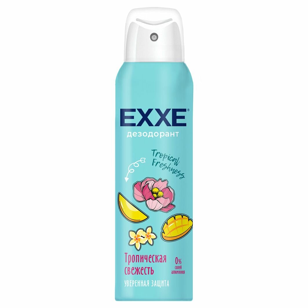 Дезодорант EXXE Tropical Freshness, спрей, женский, антиперспирант, 150 мл