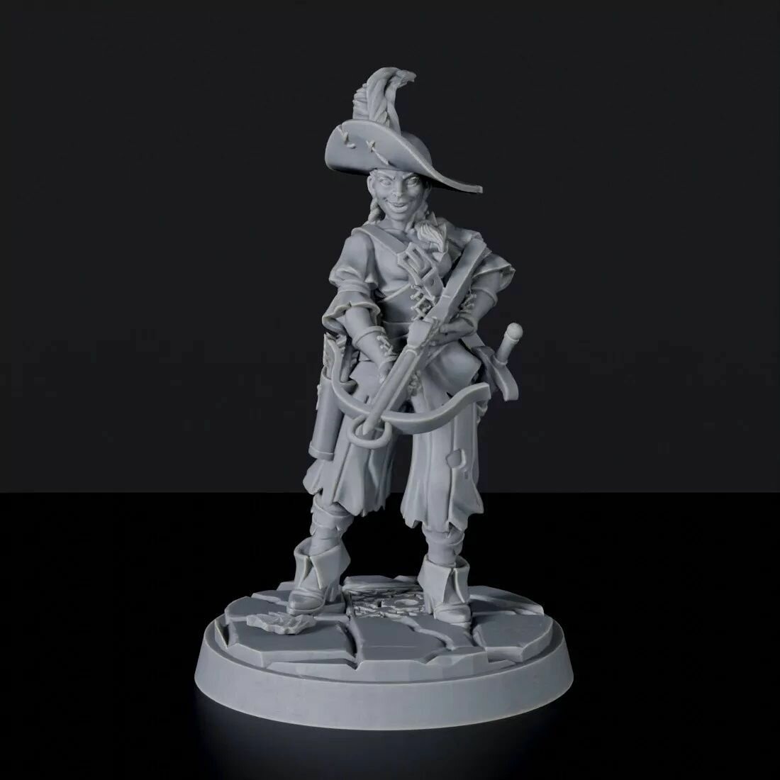 Миниатюра D&D "Пират C" 32 мм (DnD, Dungeons & Dragons, ДнД, Подземелья и Драконы, Pathfinder)