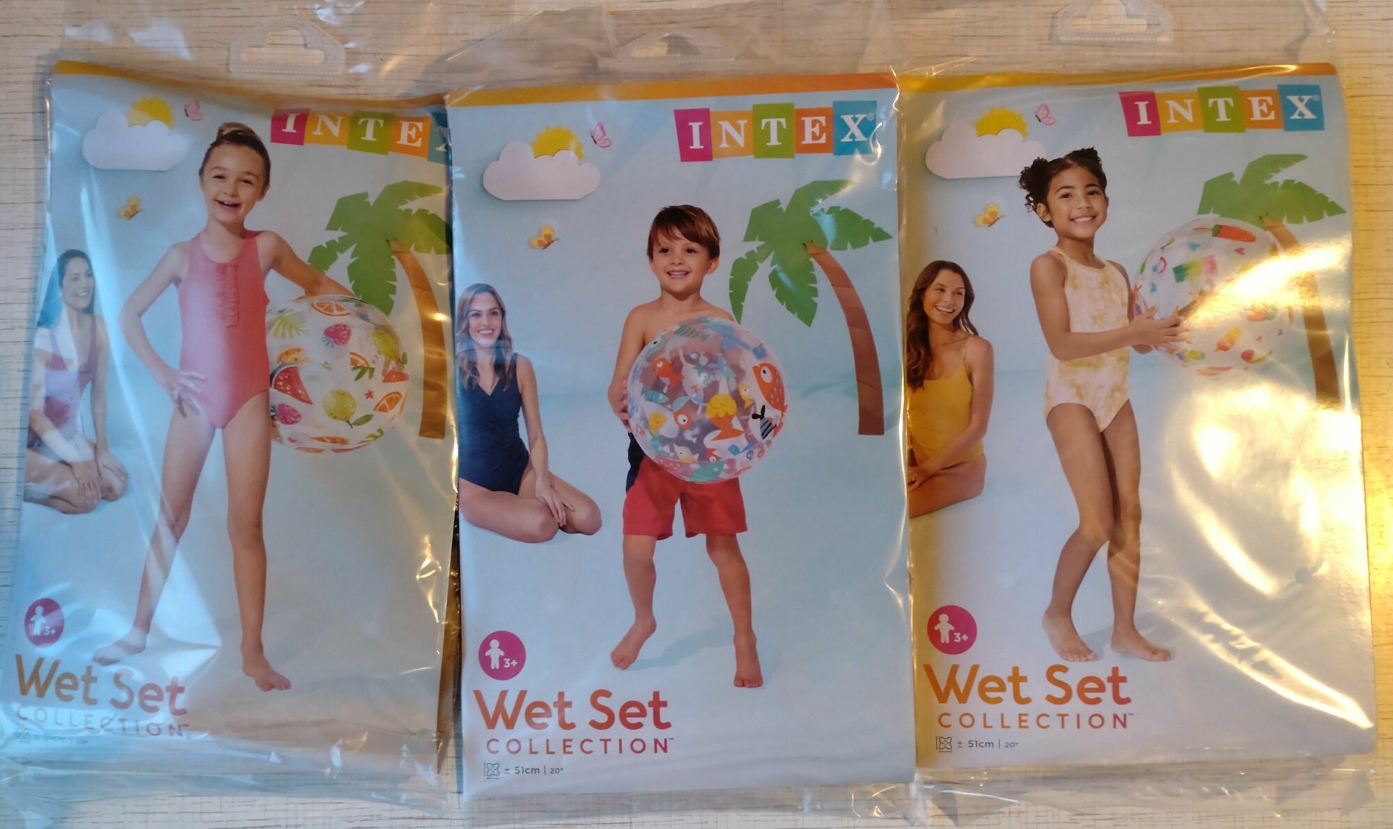 3-и шт. Комплект Надувной/пляжный мяч Intex 59040 51см. новинка 2024.