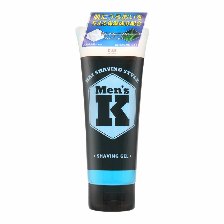 KAI Гель для бритья MENS K Shaving Foam с протеинами шелка и экстрактом алоэ, 205 гр, туба