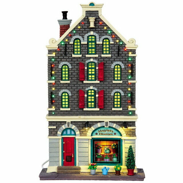 Фасад Цветочная лавка Мэгриет, 29*17 см, подсветка, батарейки, Lemax, 45733-lemax
