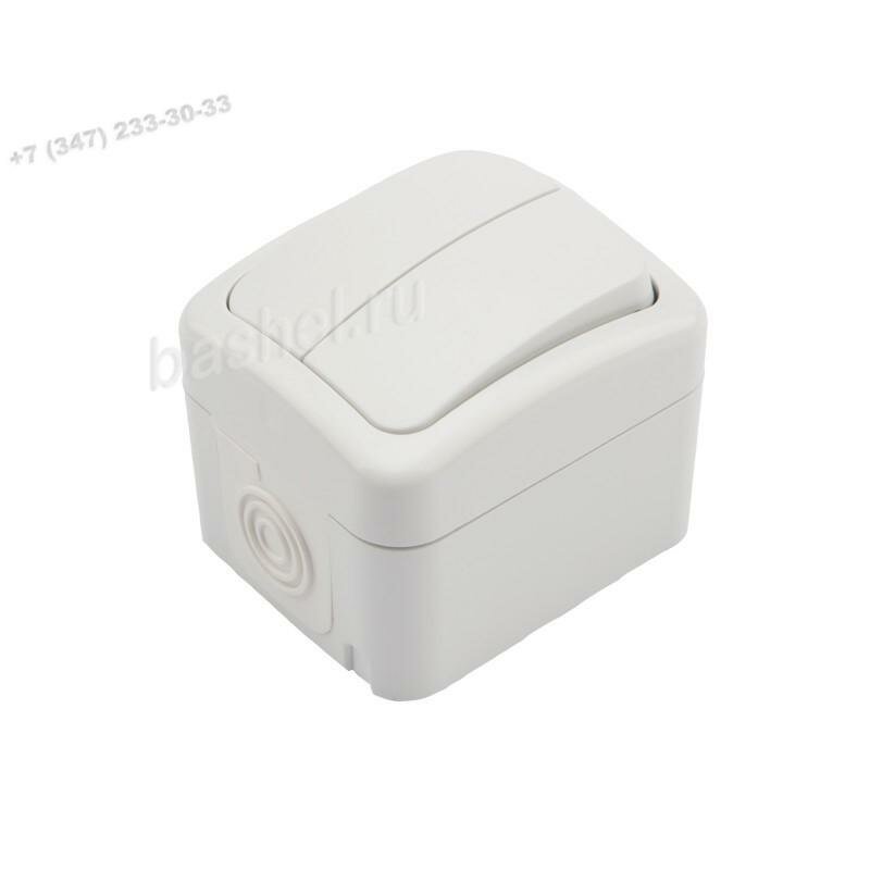 Выключатель сетевой двухклавишный Mini OG OG IP54, о/у, белый KRANZ