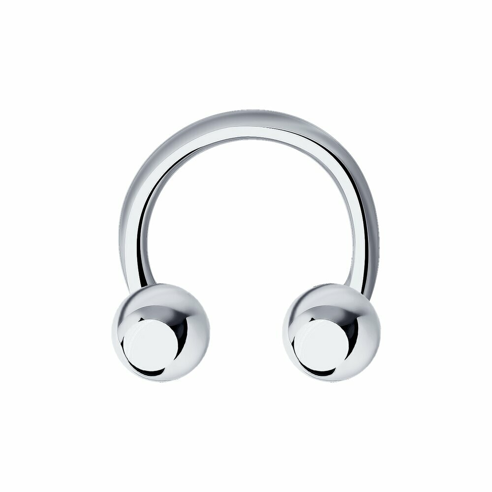 Пирсинг в бровь, серебро, 925 проба, родирование