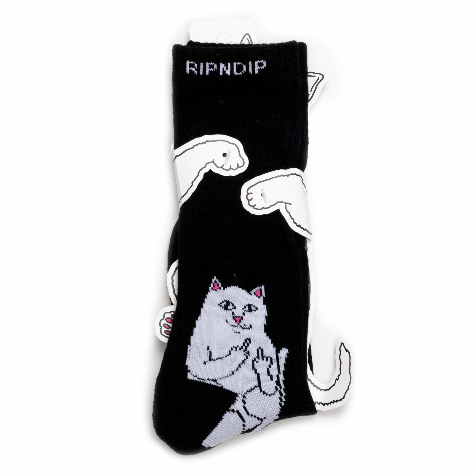 Носки RIPNDIP Носки с котом Лордом Нермалом Lord Nermal - Black