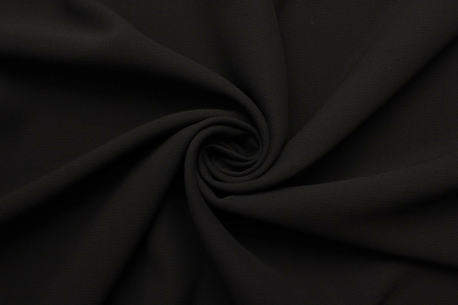 Ткань Креп костюмно-плательный чёрный, 330 г/пм, ш138см, 0,5 м