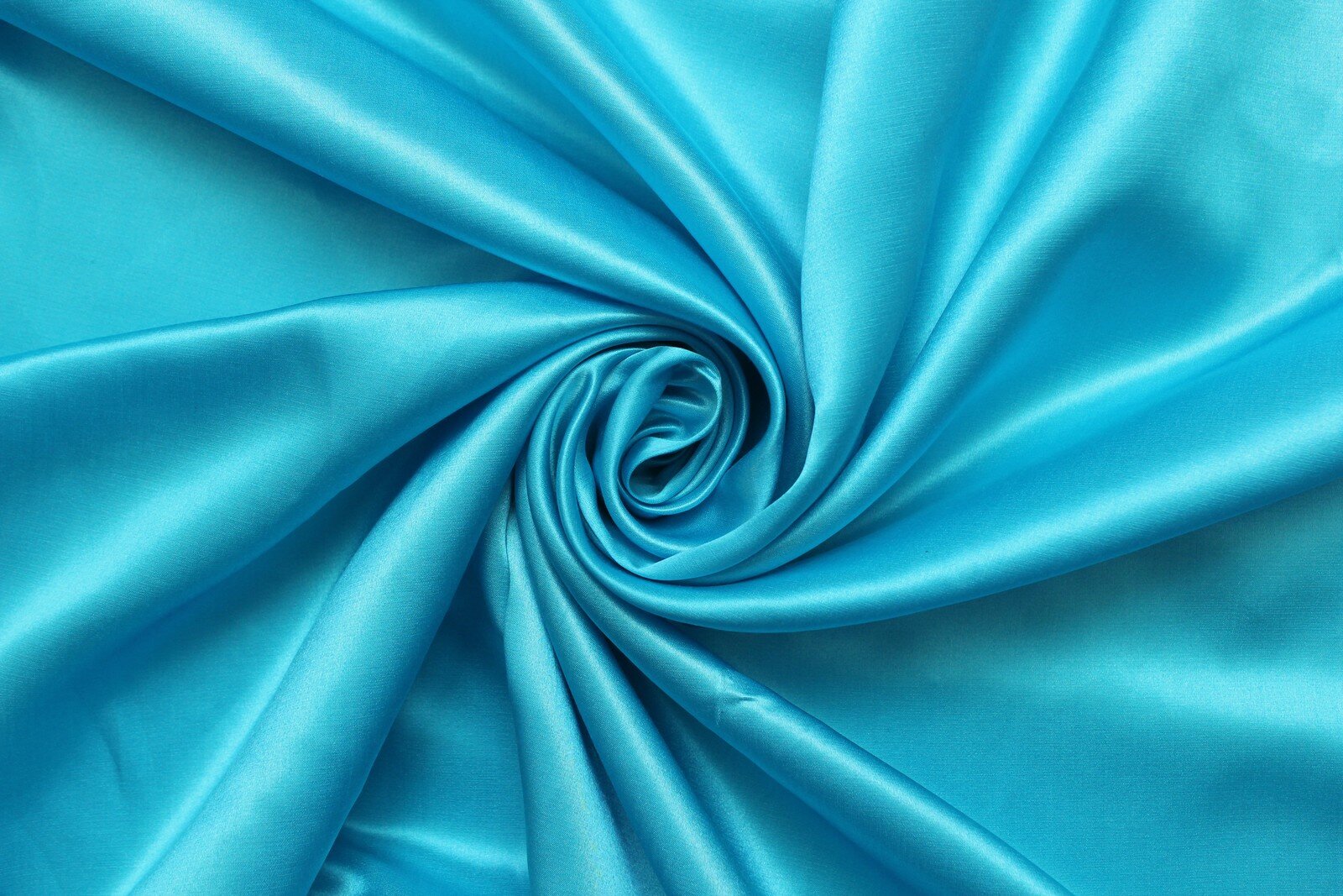 Ткань Шелк-атлас с хлопком яркий бирюзово-голубой, ш140см, 0,5 м