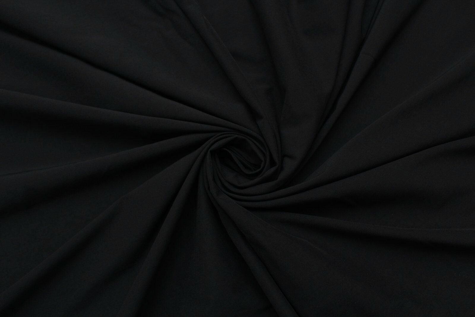 Ткань Хлопок стрейч Бенгалин чёрный средней плотности, ш142см, 0,5 м