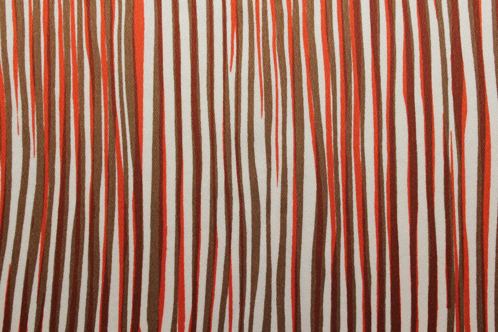 Ткань Шёлк-атлас креп в полоску в терракотово-табачной гамме, ш140см, 0,5 м