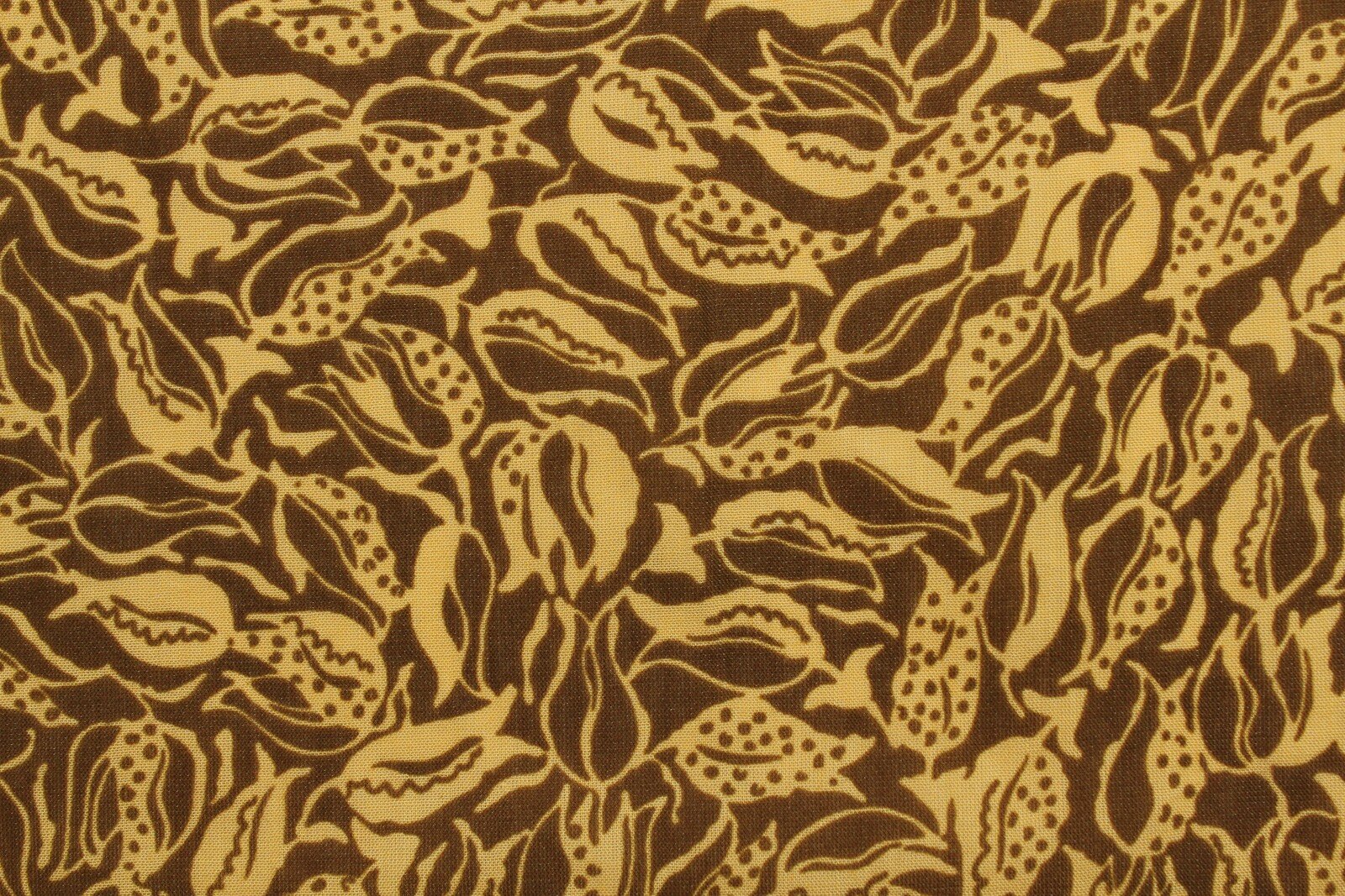 Ткань Хлопок-вуаль коричнево-бежевый густой рисунок, ш156см, 0,5 м