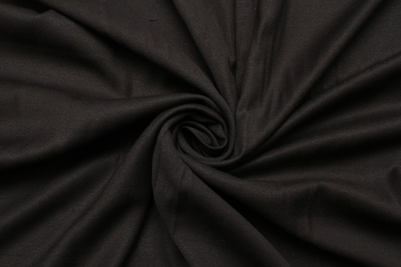 Ткань костюмная стрейч креп двухслойный Canali чёрно-графитовый, ш128см, 0,5 м