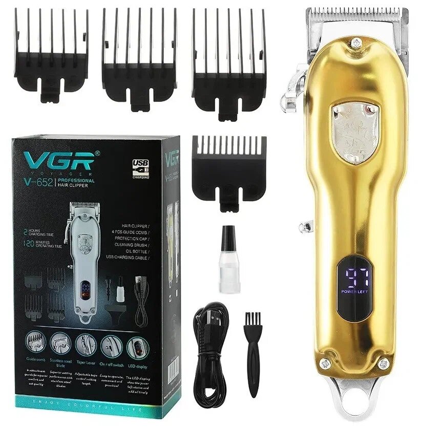Набор для стрижки VGR Professional Hair Clipper V-652, нержавеющая сталь